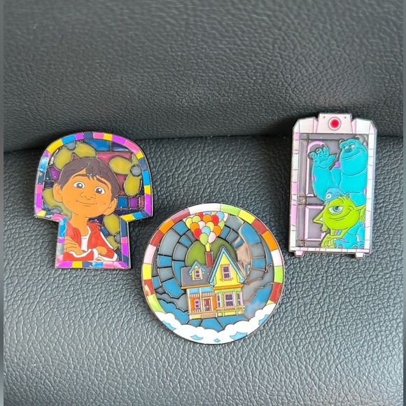 Loungefly | Accessories | Pixar Loungefly Enamel Pins Stained Glass ...